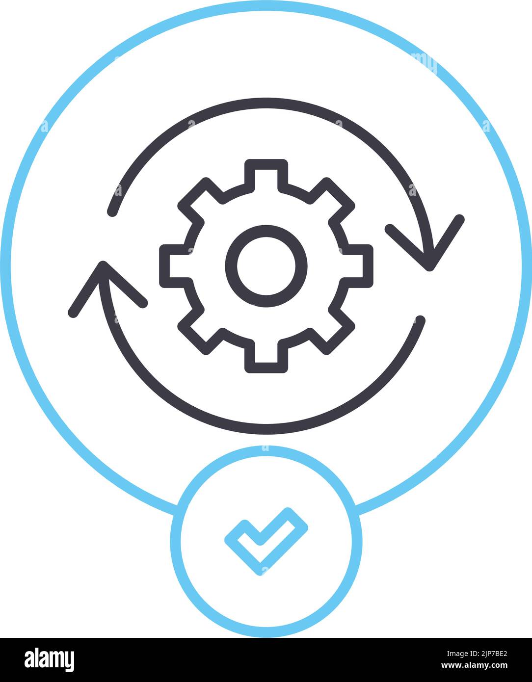 continious intergration line icon, outline symbol, vector illustration ...