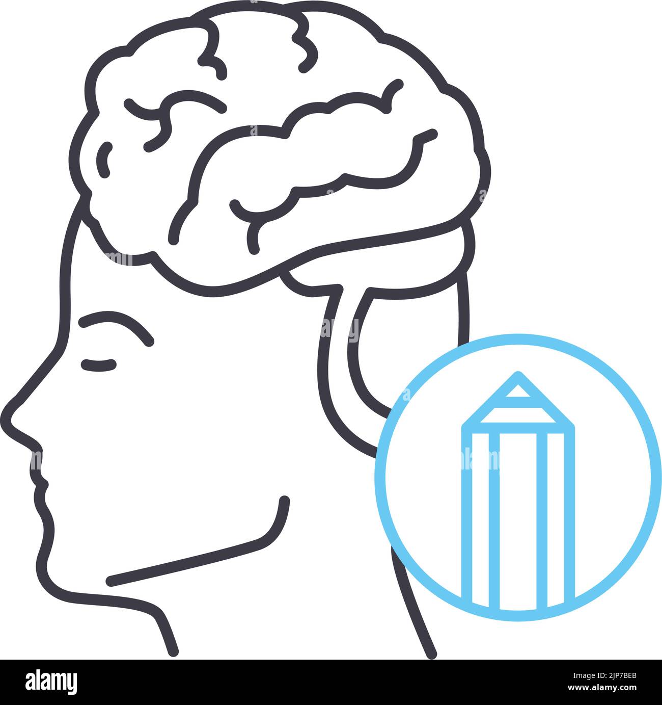 creativity skills line icon, outline symbol, vector illustration ...