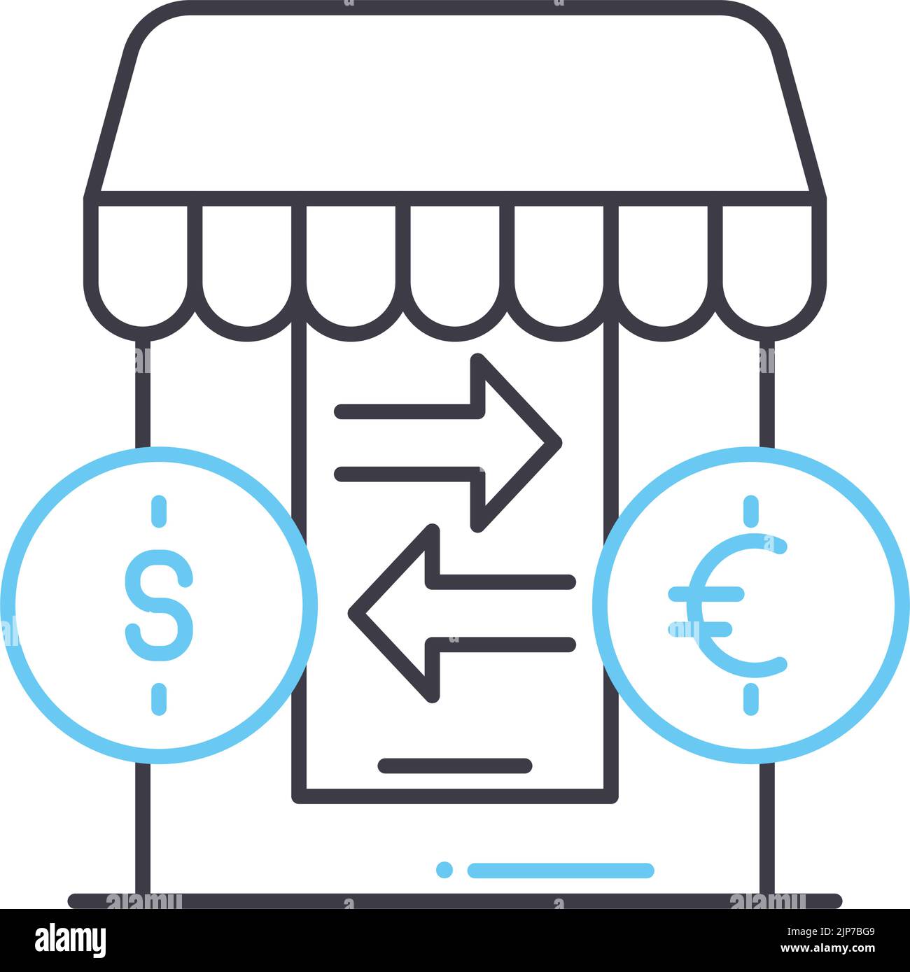 currency exchange line icon, outline symbol, vector illustration ...
