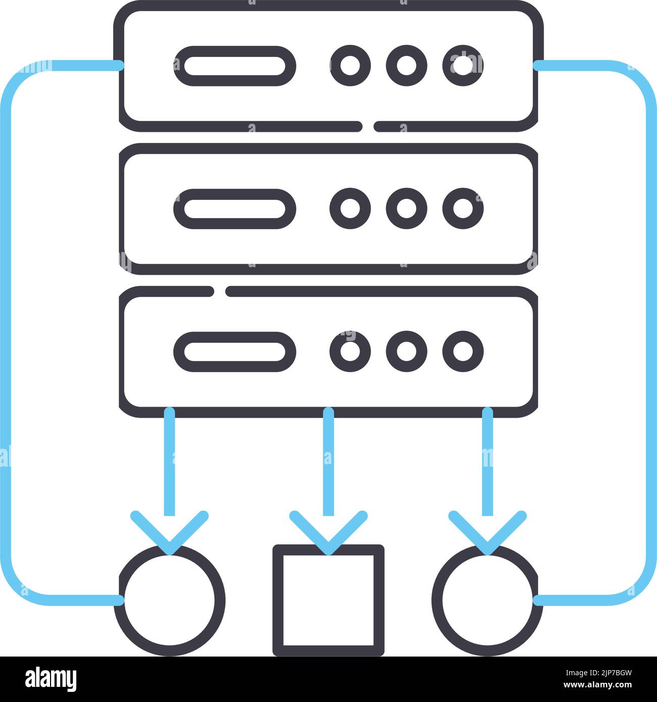 Database Algorithm Line Icon Outline Symbol Vector Illustration