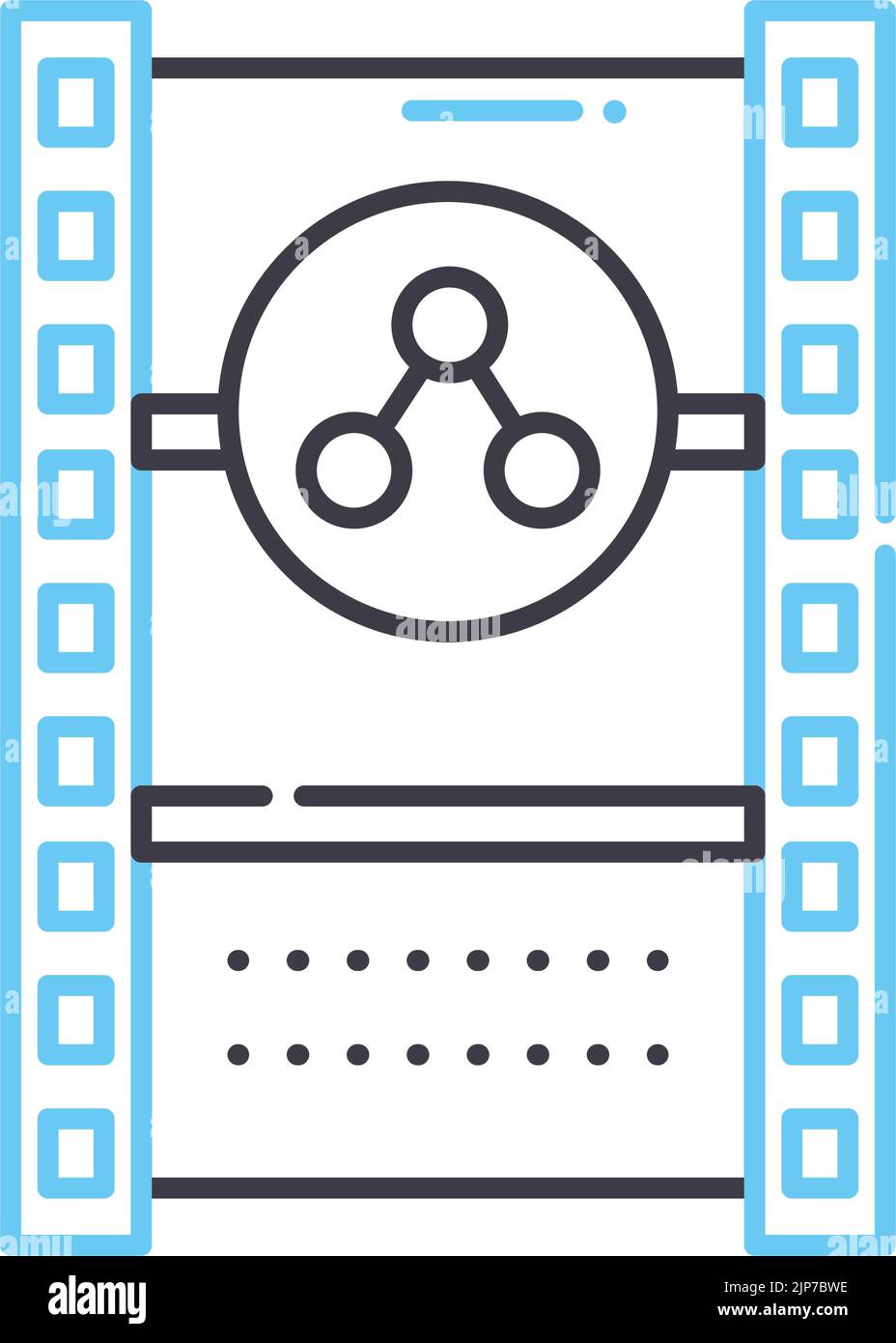 film distribution line icon, outline symbol, vector illustration ...