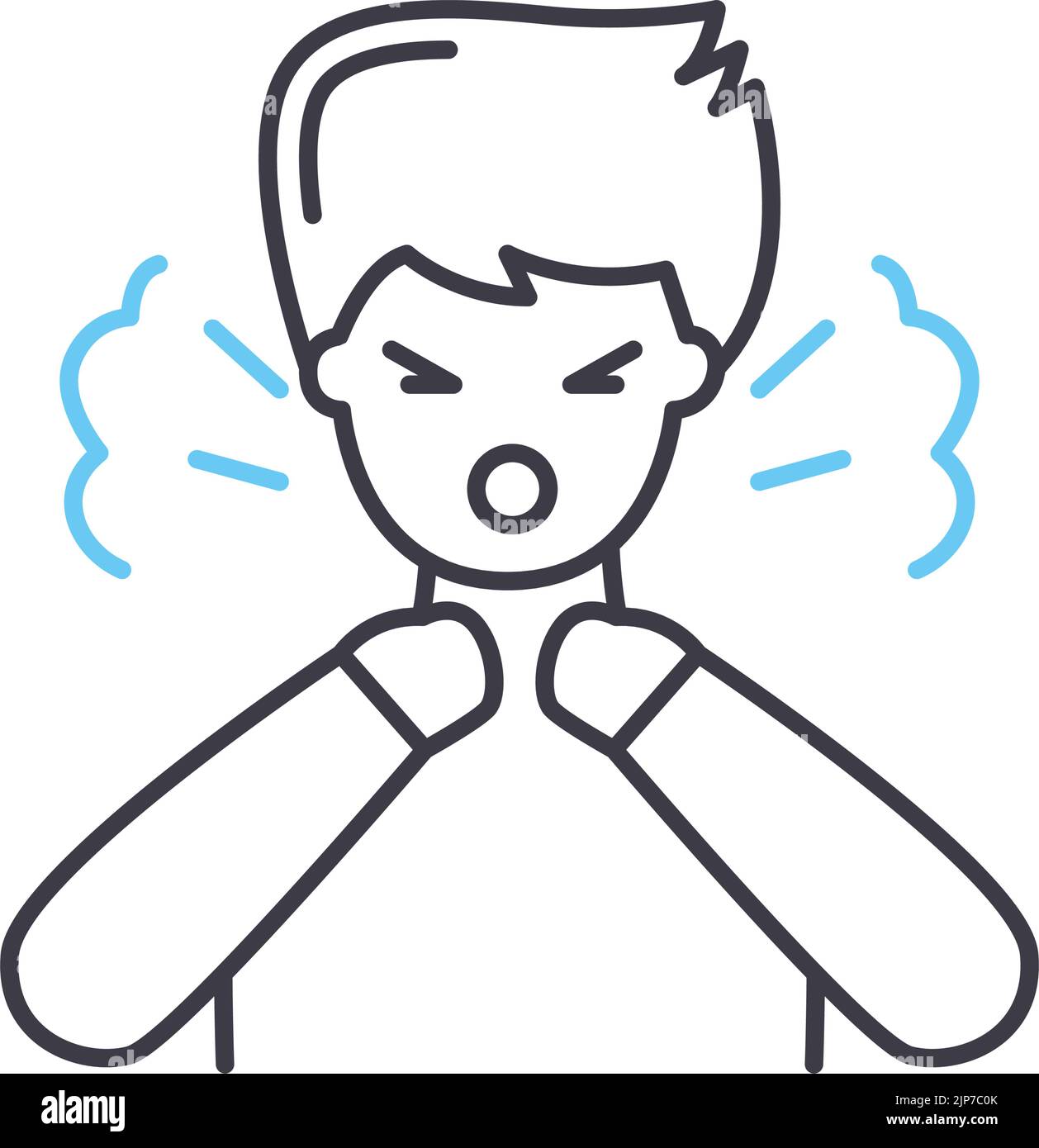 diffulty breathing line icon, outline symbol, vector illustration ...