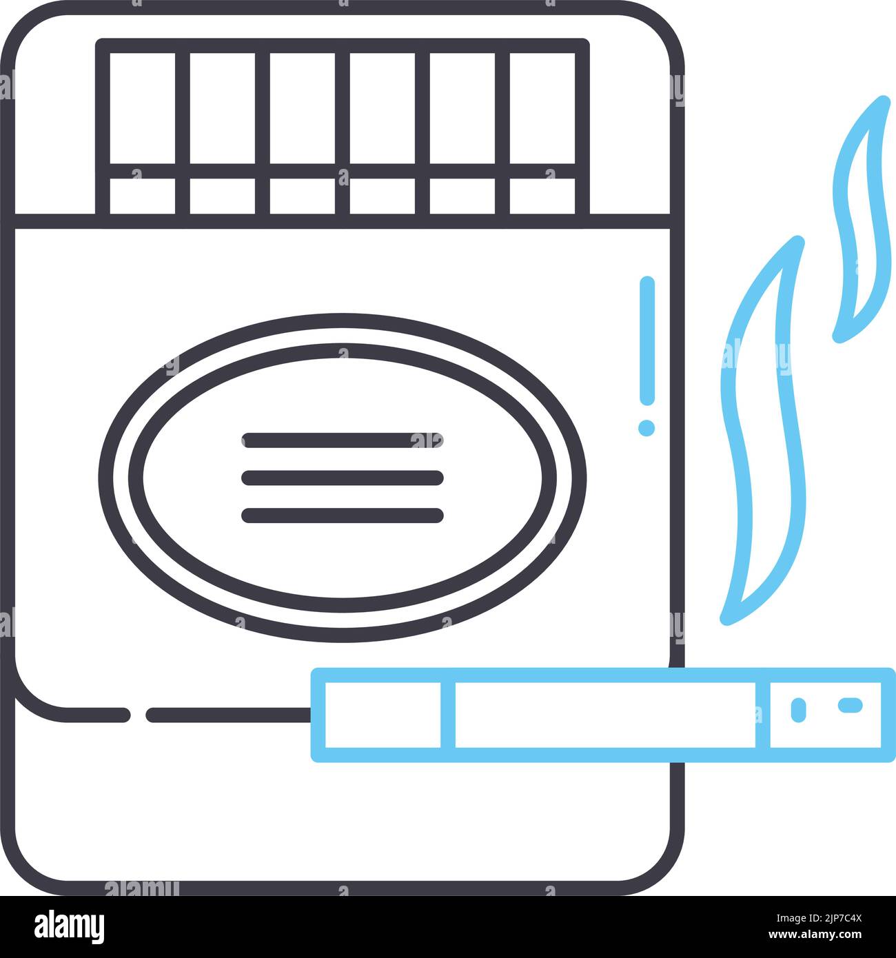 cigarette line icon, outline symbol, vector illustration, concept sign ...