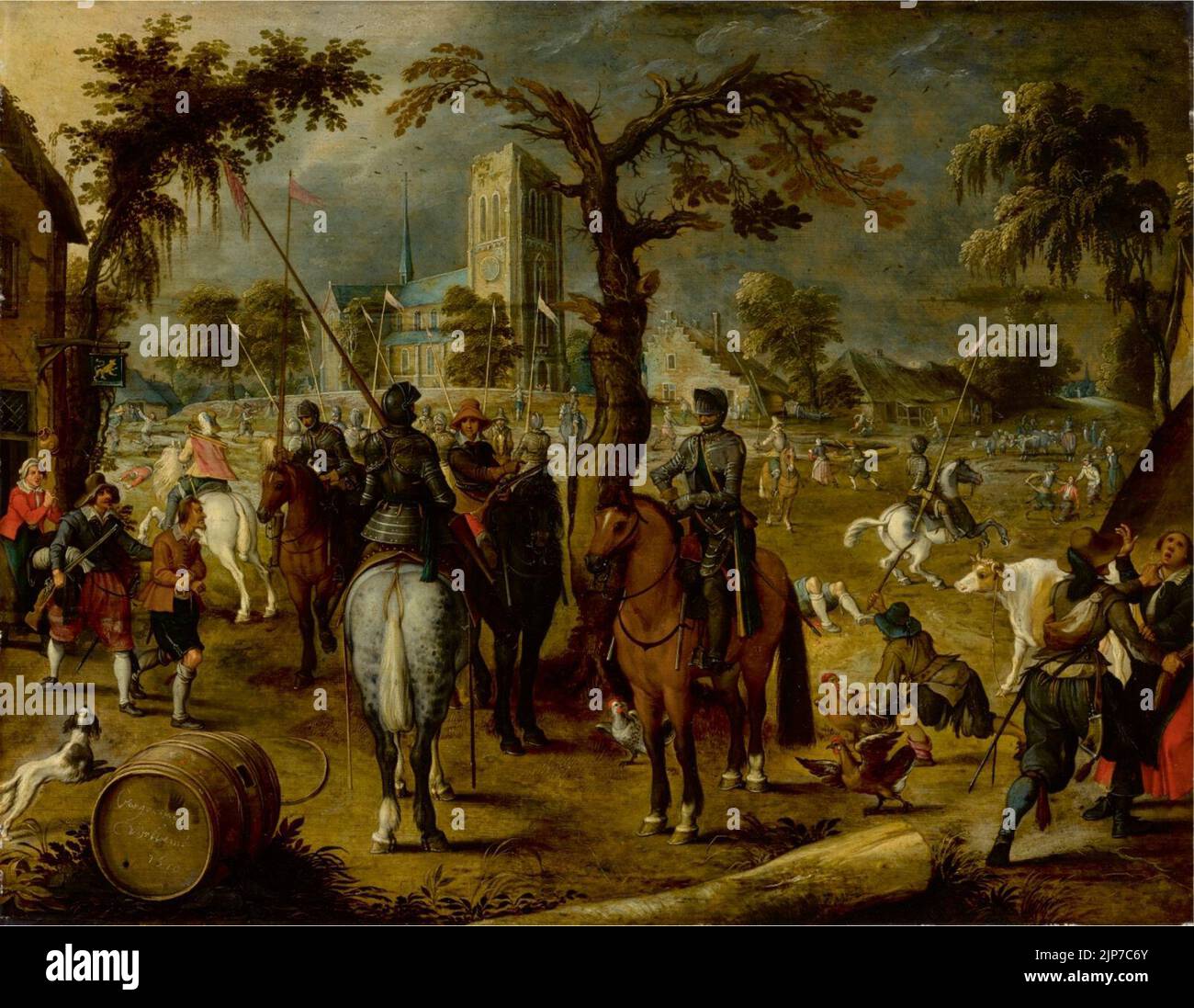 The plundering of the village of Wommelgem (by Sebastiaan Vrancx Stock ...