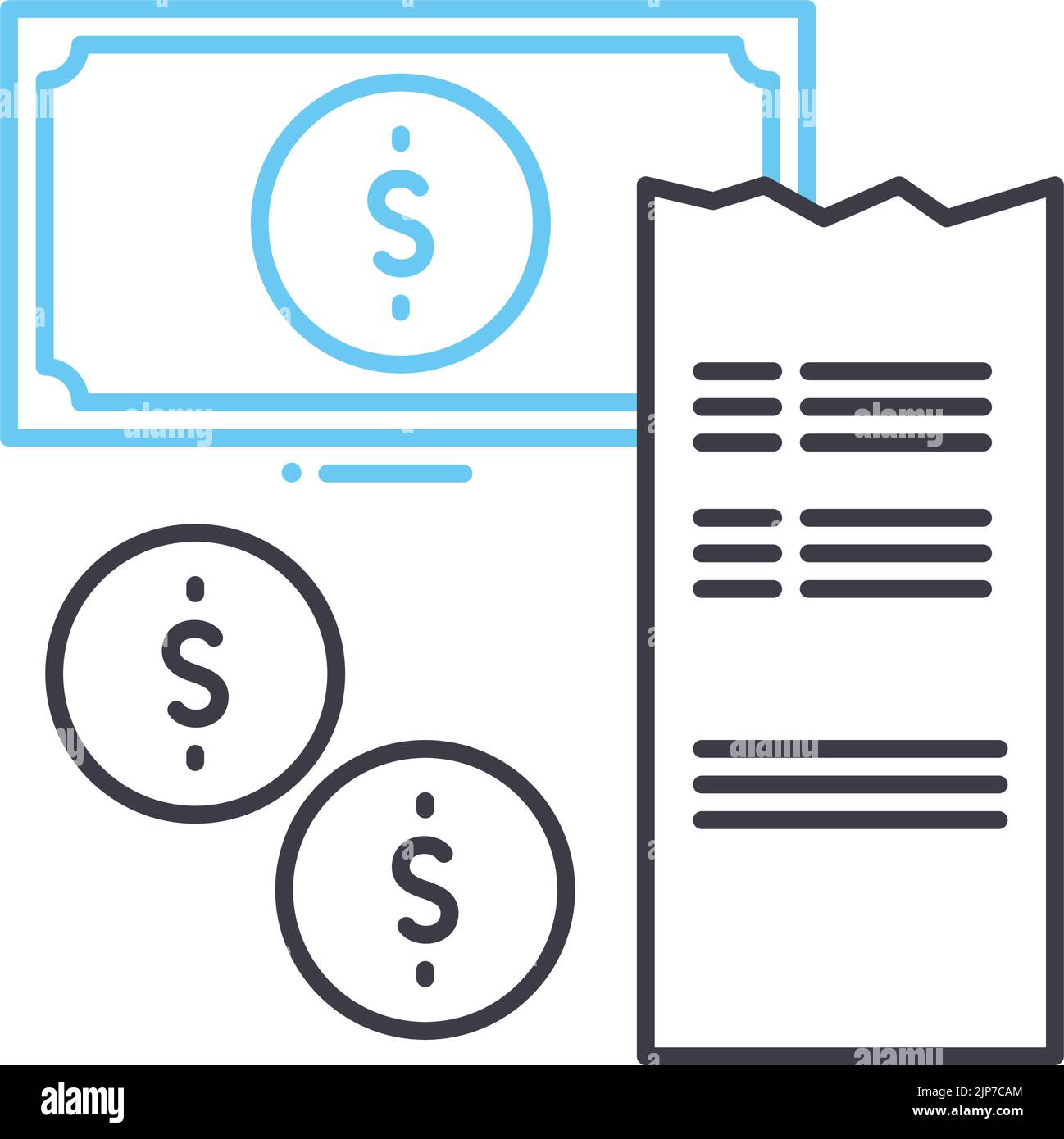 cash banking line icon, outline symbol, vector illustration, concept ...
