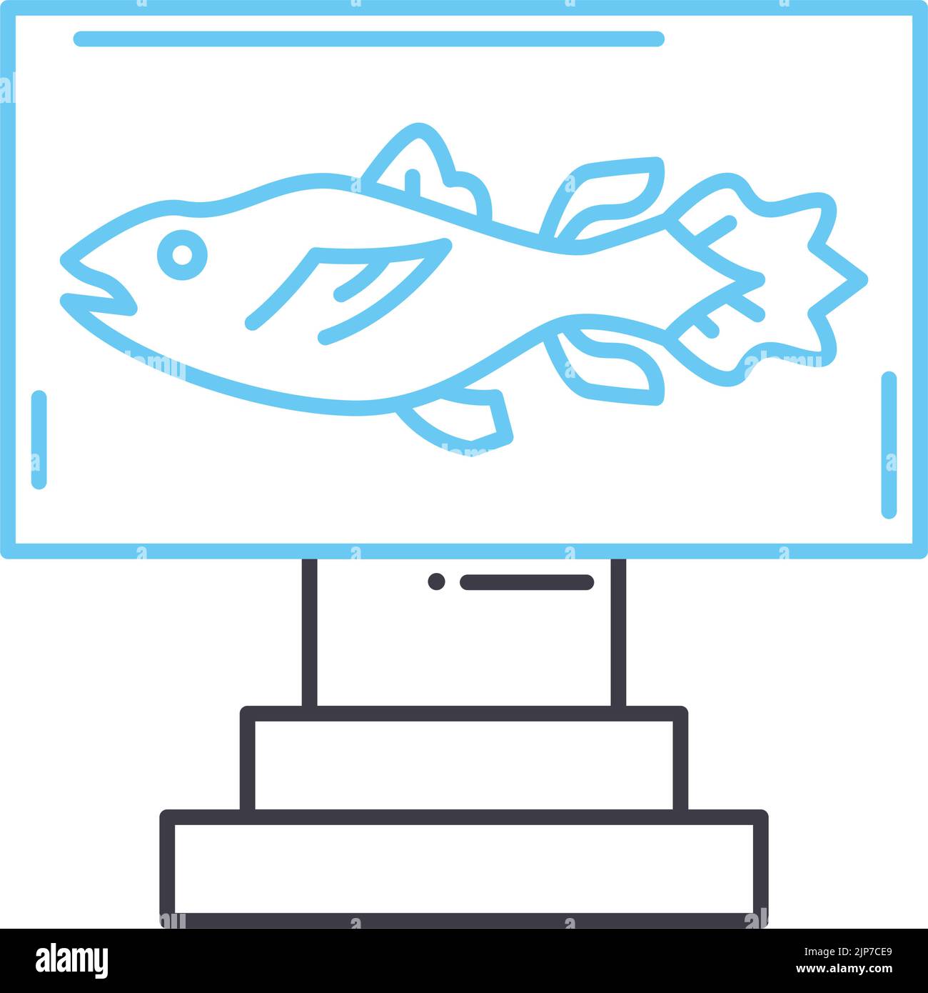 coelacanth line icon, outline symbol, vector illustration, concept sign ...