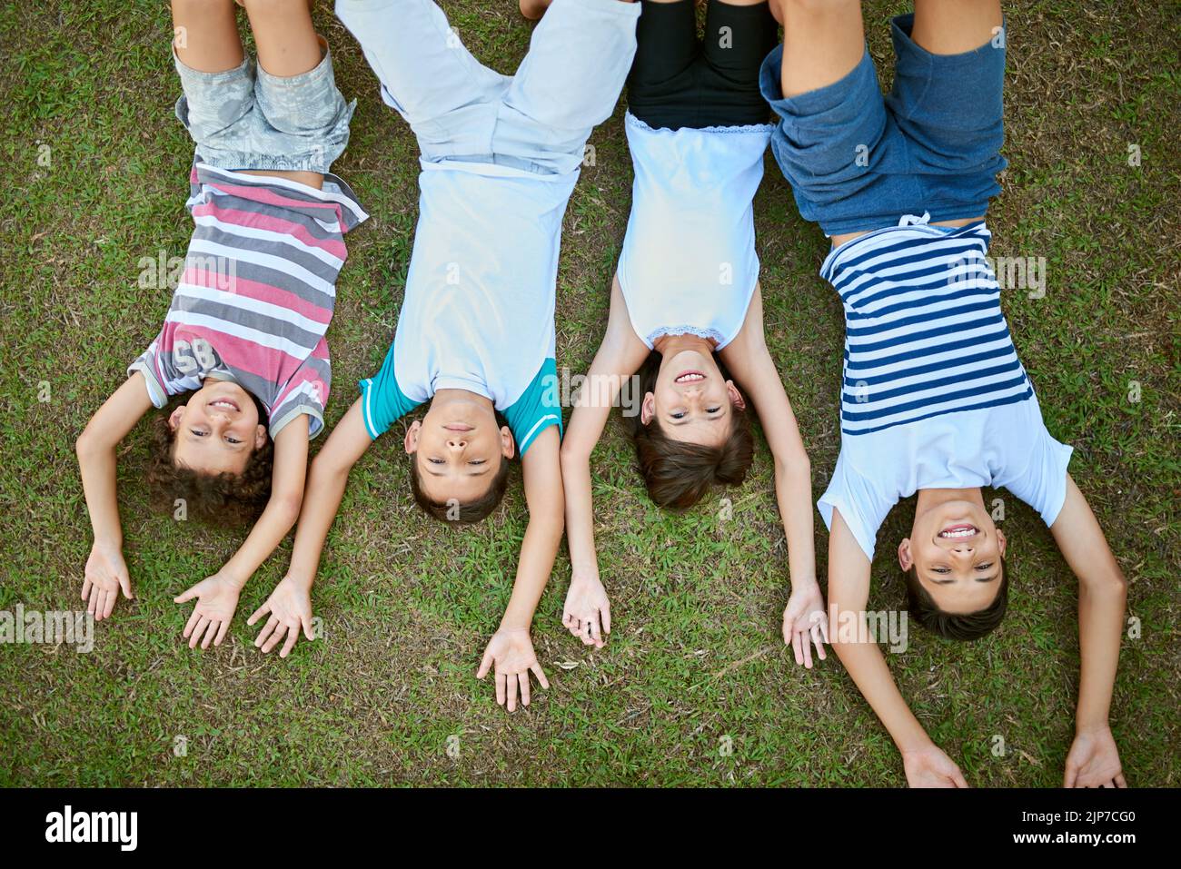 Who better to share a childhood with than siblings. High angle portrait ...