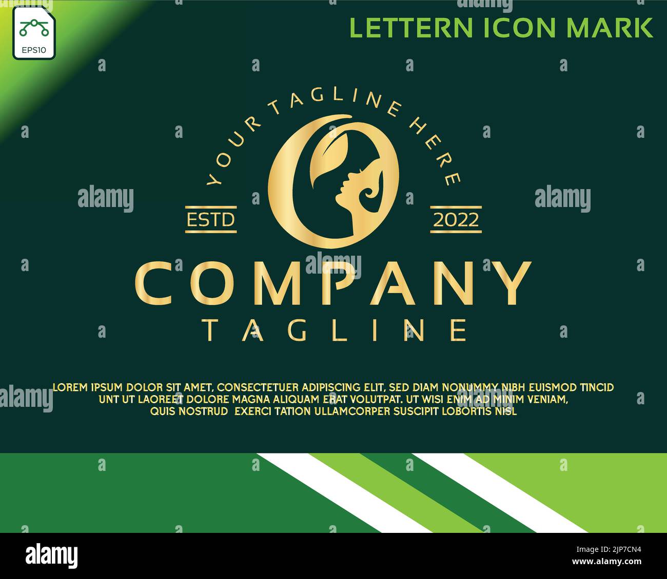 Creative beautiful woman's face with letter O luxury beauty face logo ...