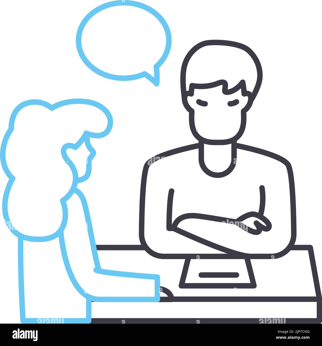 consultation line icon, outline symbol, vector illustration, concept ...