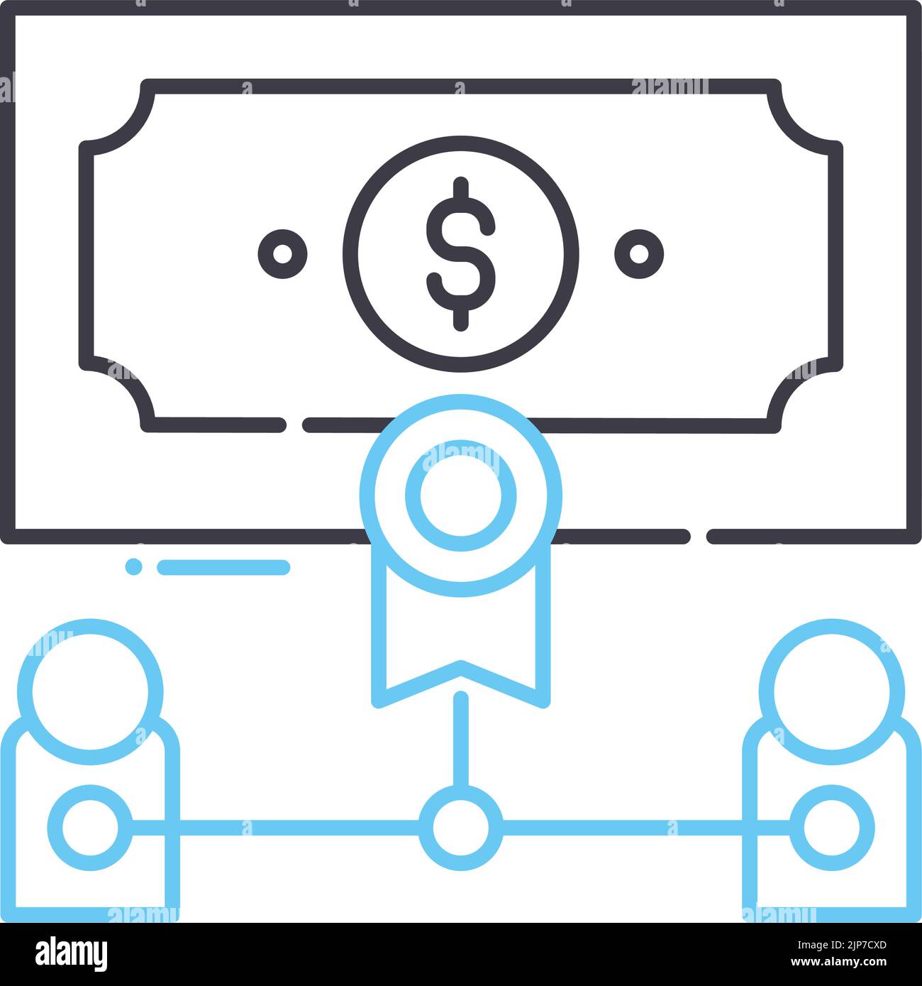 corperate bond line icon, outline symbol, vector illustration, concept ...