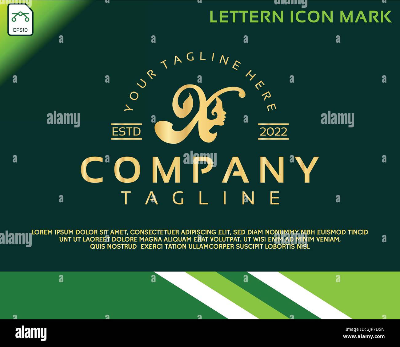 Creative beautiful woman's face with letter X luxury beauty face logo ...