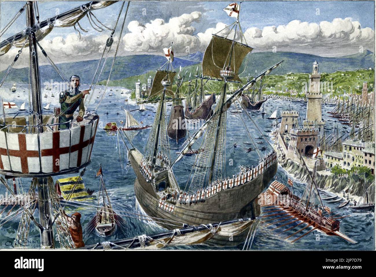 Genoa port 14th century hi-res stock photography and images - Alamy