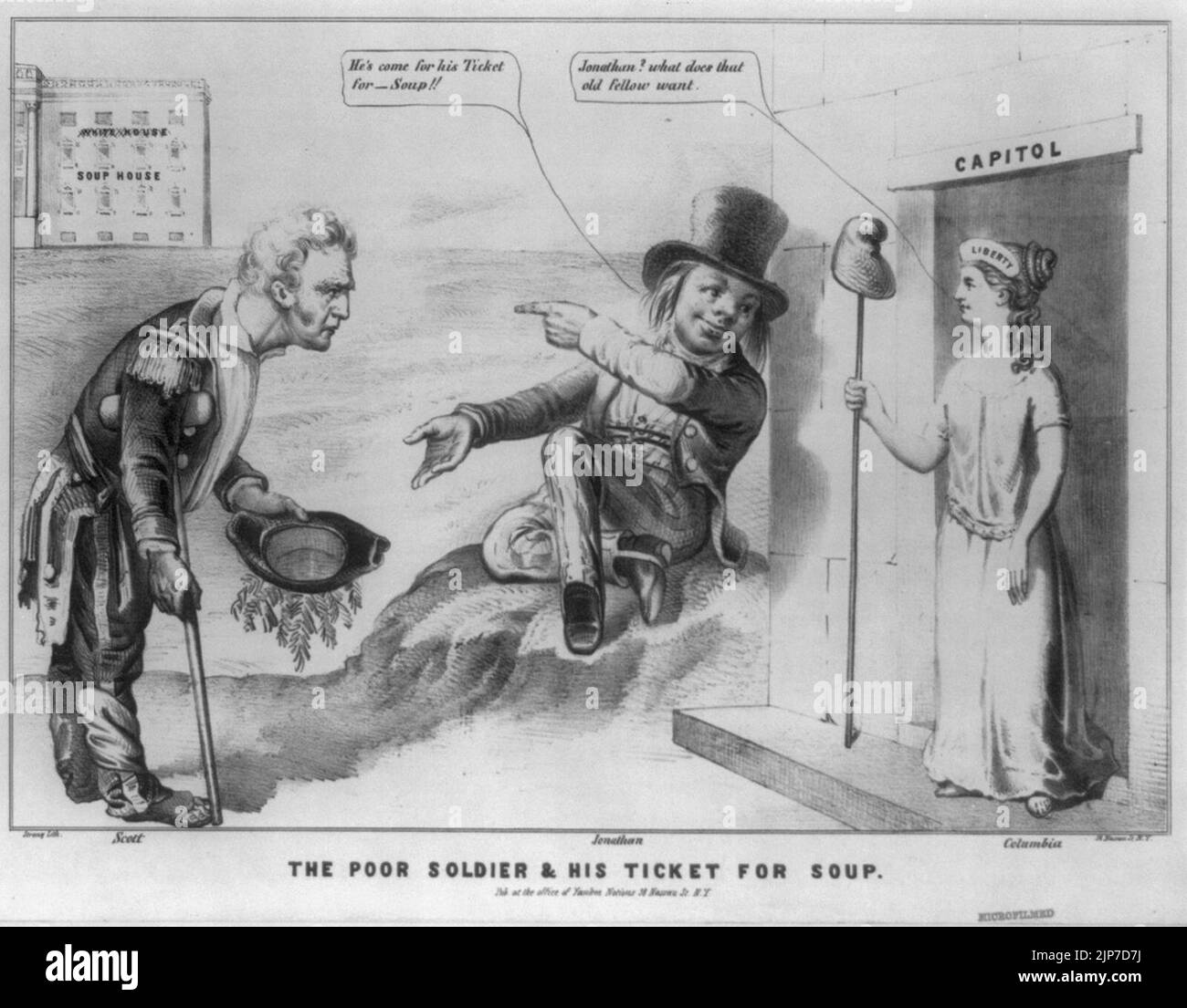 The poor soldier & his ticket for soup Stock Photo - Alamy