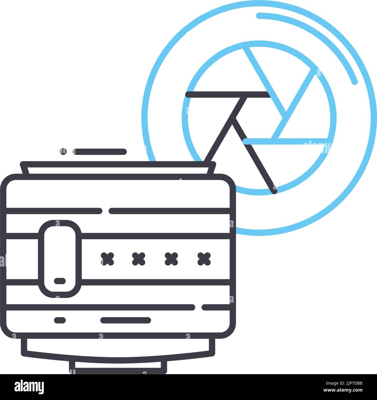 camera lens line icon, outline symbol, vector illustration, concept ...