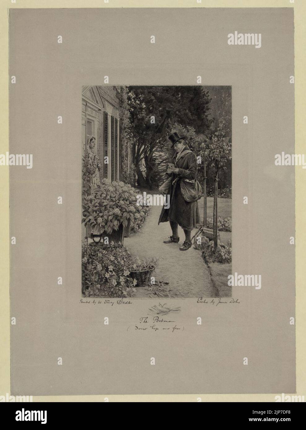 The postman. ('Twixt hope and fear) - painted by W. Dendy Sadler ...