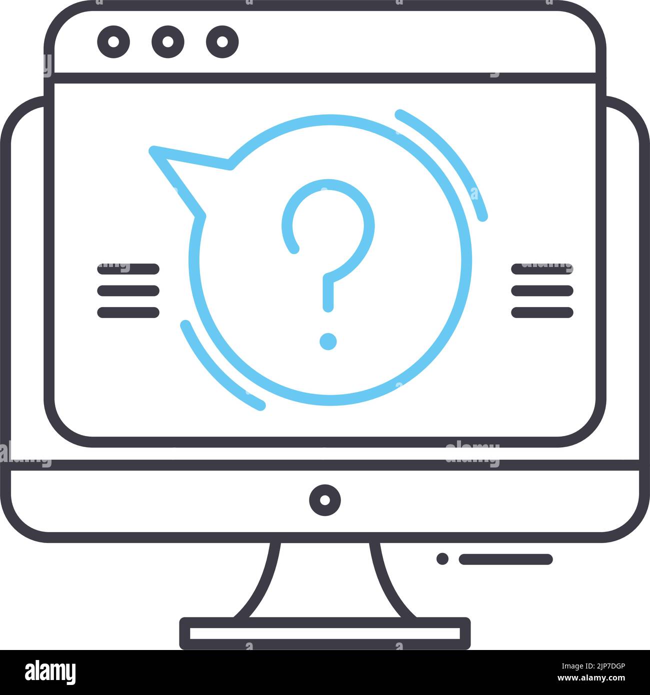 faq line icon, outline symbol, vector illustration, concept sign Stock ...