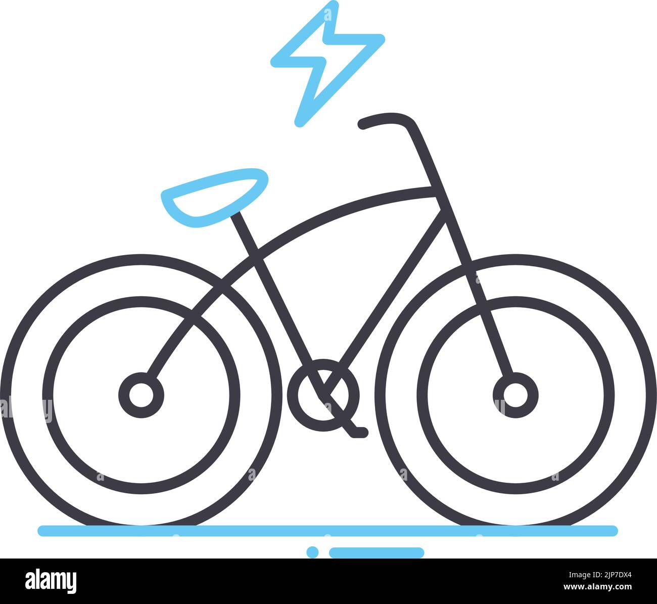 electric bike line icon, outline symbol, vector illustration, concept ...