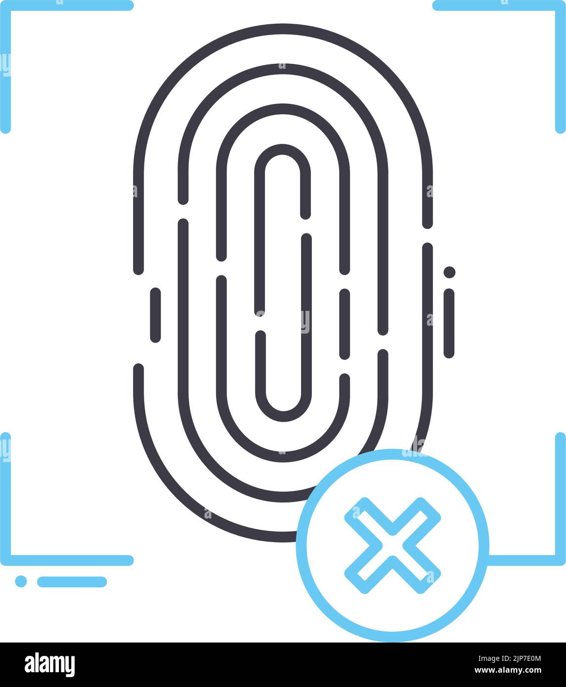 finger print line icon, outline symbol, vector illustration, concept ...