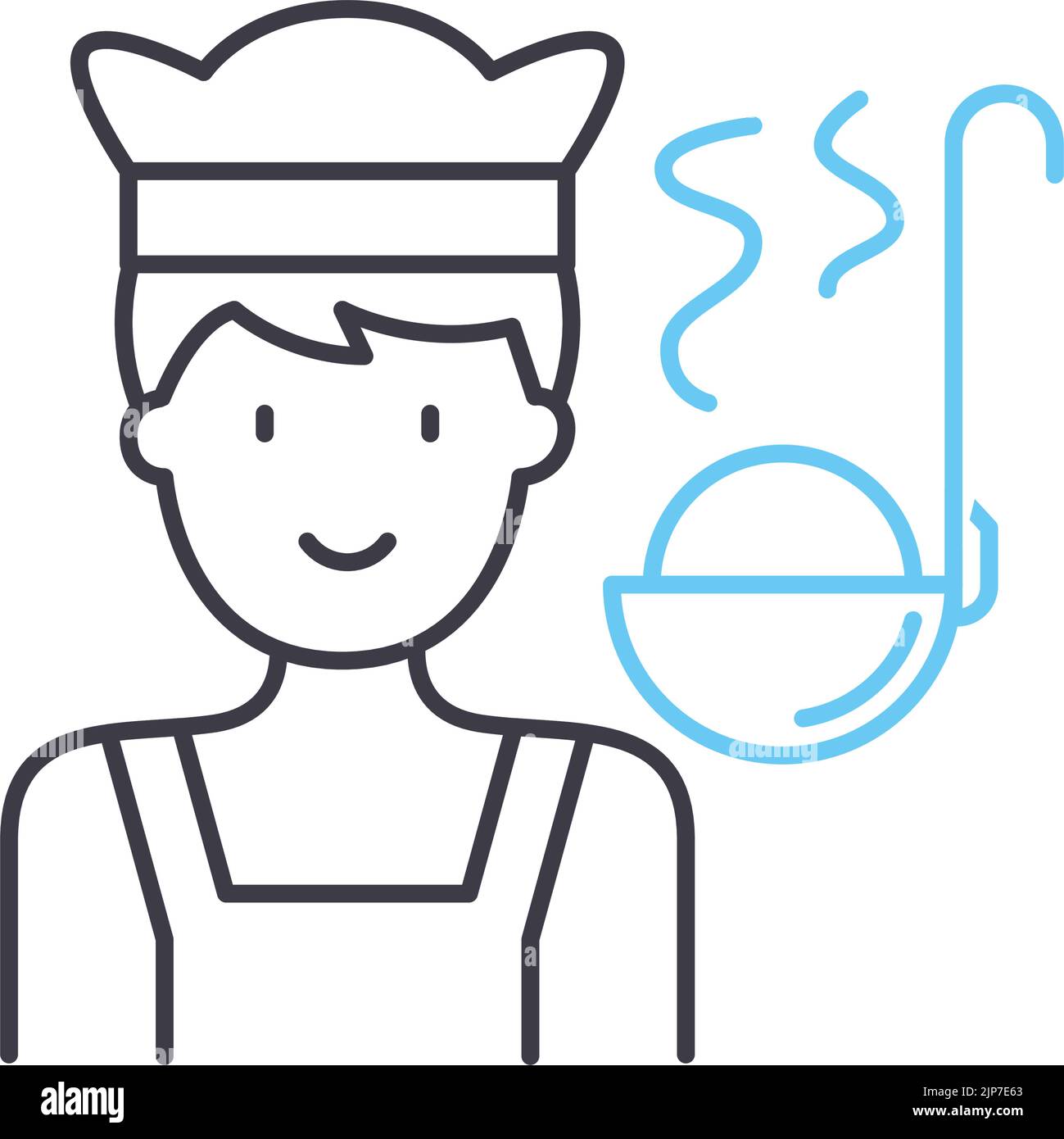 cook line icon, outline symbol, vector illustration, concept sign Stock ...