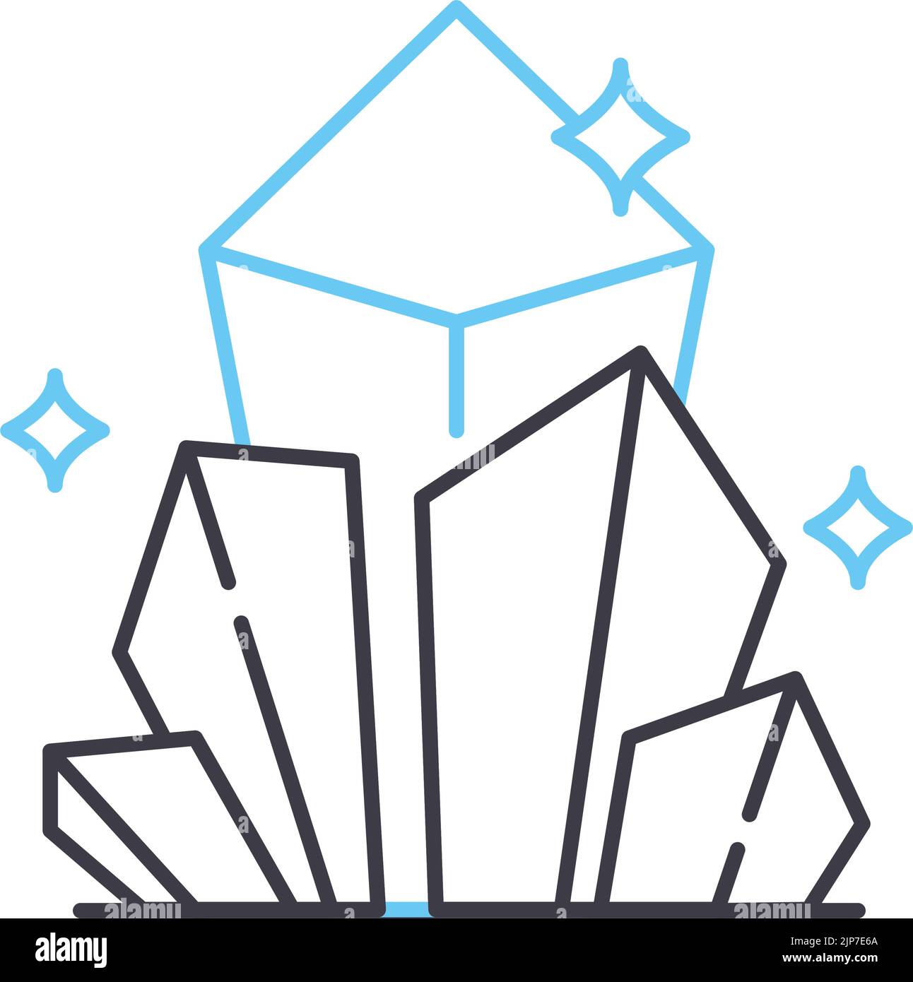 crystal line icon, outline symbol, vector illustration, concept sign ...