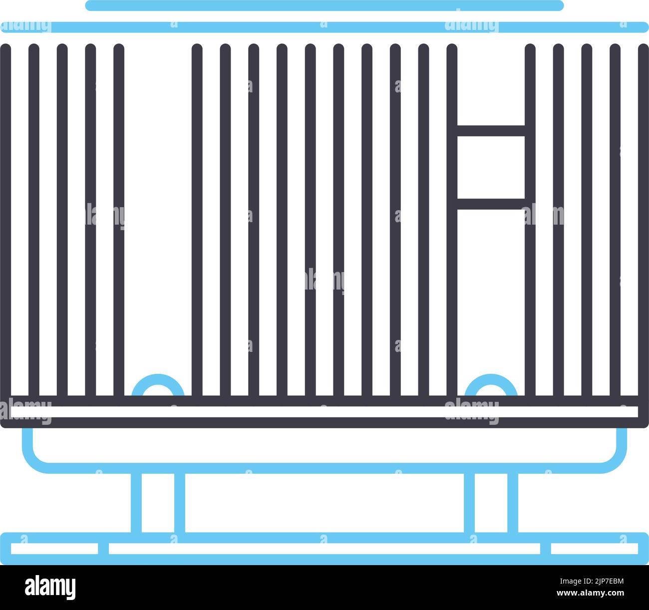 cooling system line icon, outline symbol, vector illustration, concept ...