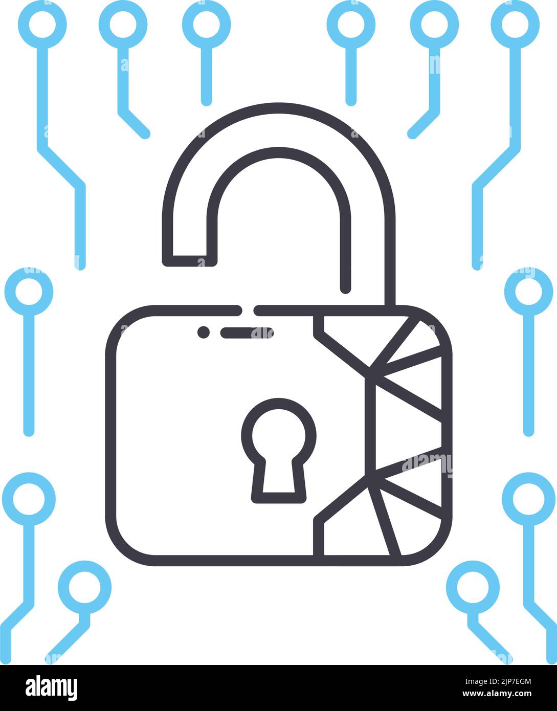 cyber security line icon, outline symbol, vector illustration, concept ... cyber security line icon, outline symbol, vector illustration, concept ...