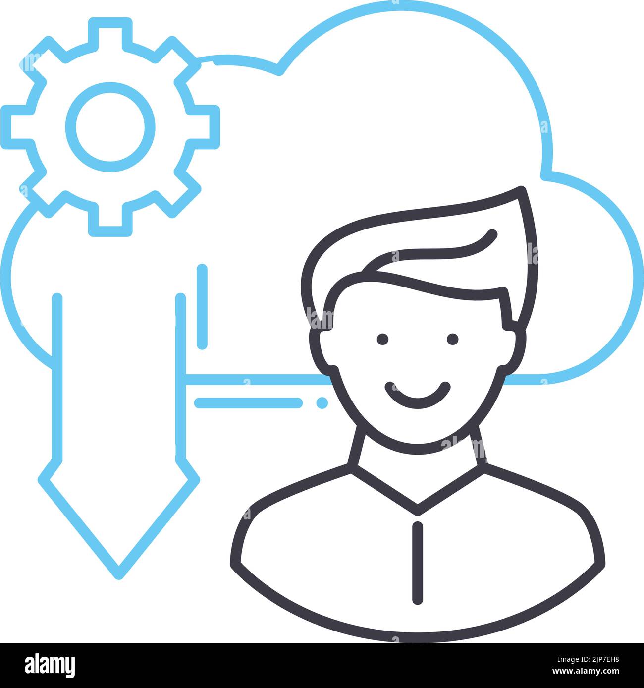 cloud provider line icon, outline symbol, vector illustration, concept ...