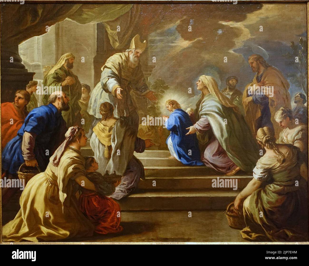 The Presentation of the Virgin in the Temple, by Luca Giordano, Naples, 1680s Stock Photo - Alamy