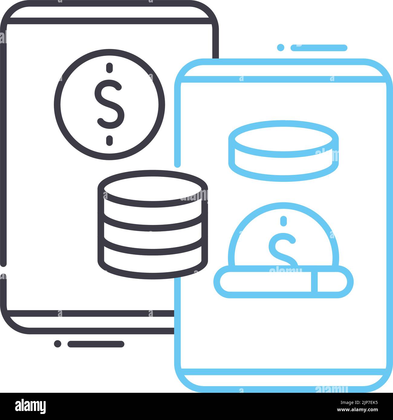 direct payments line icon, outline symbol, vector illustration, concept ...