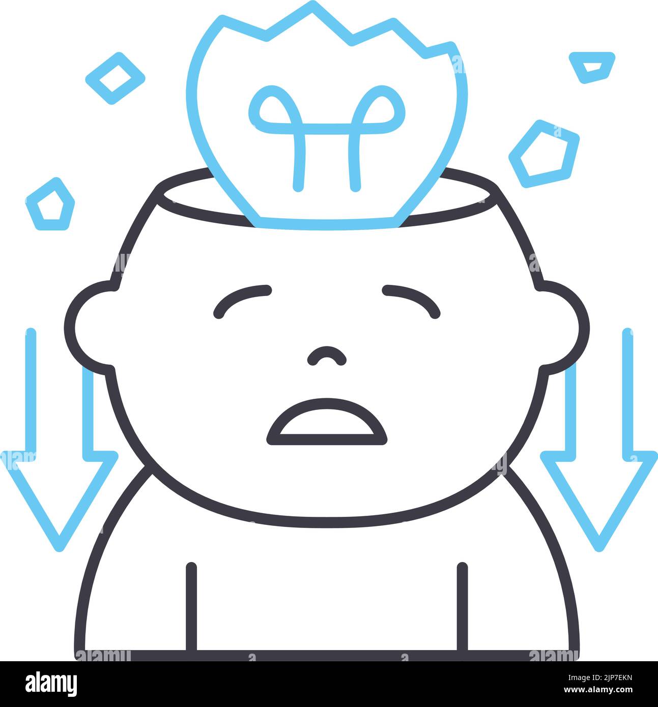 empty mind line icon, outline symbol, vector illustration, concept sign ...