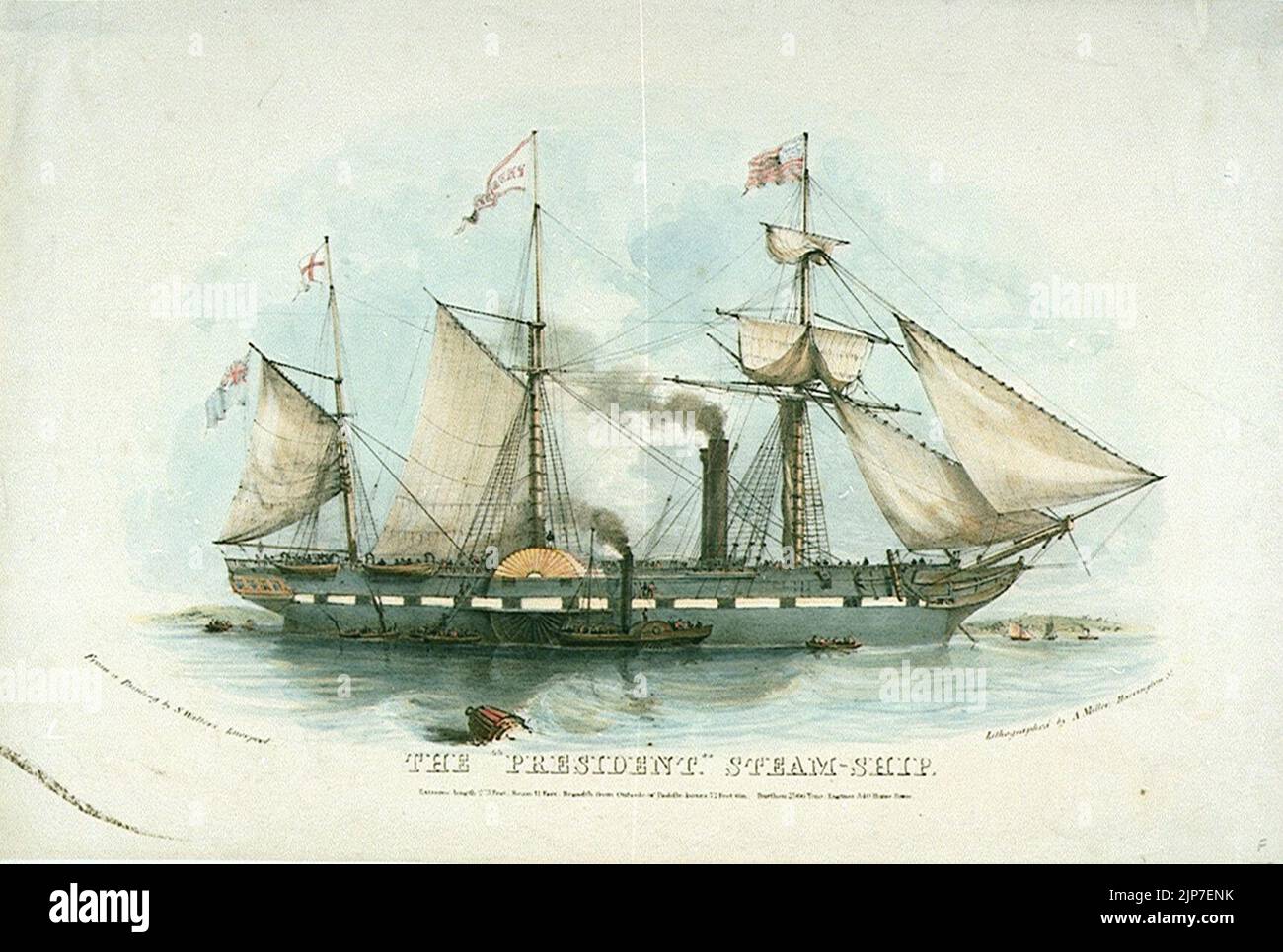 The President Steam-Ship. Extreme length 275 Feet- Beam 11 Feet ...