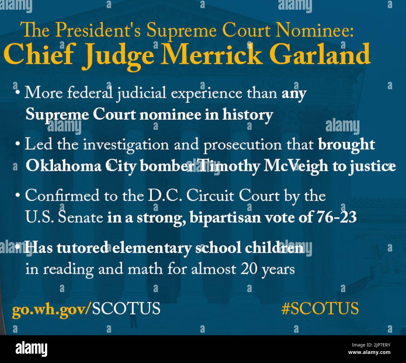The President's Supreme Court Nominee Chief Judge Merrick Garland ...