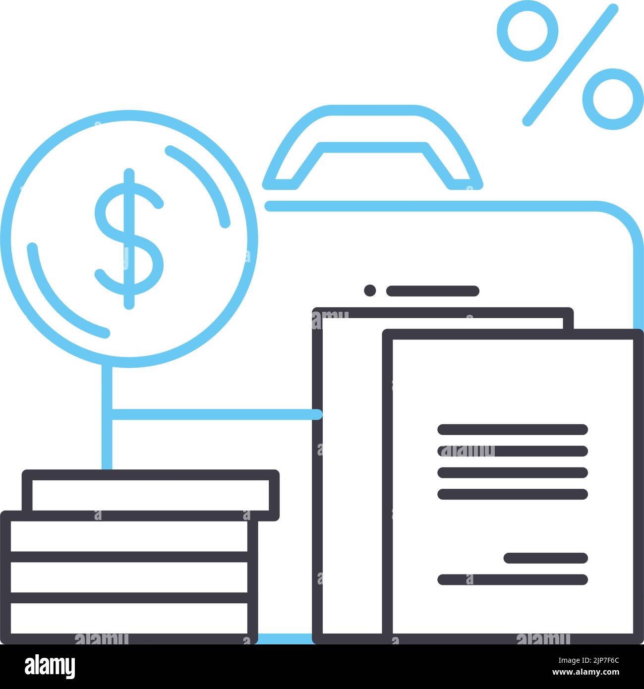 business financial line icon, outline symbol, vector illustration ...