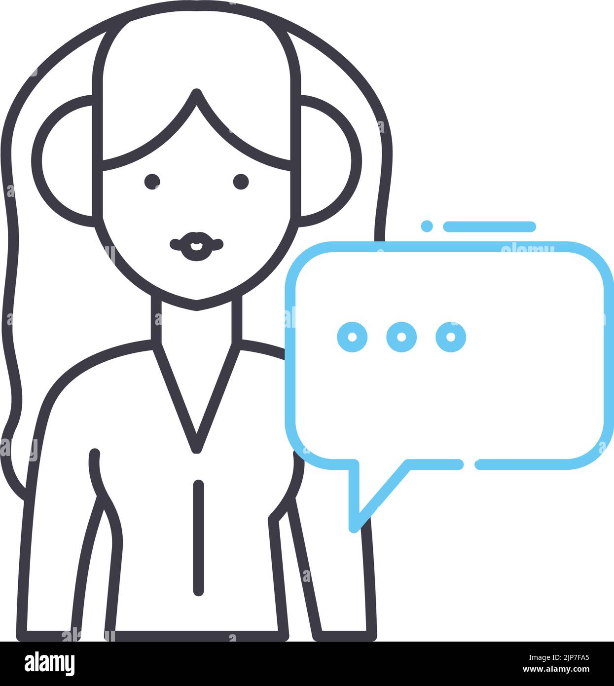call center line icon, outline symbol, vector illustration, concept ... call center line icon, outline symbol, vector illustration, concept ...