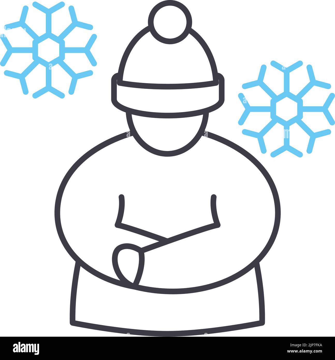 cold line icon, outline symbol, vector illustration, concept sign Stock ...