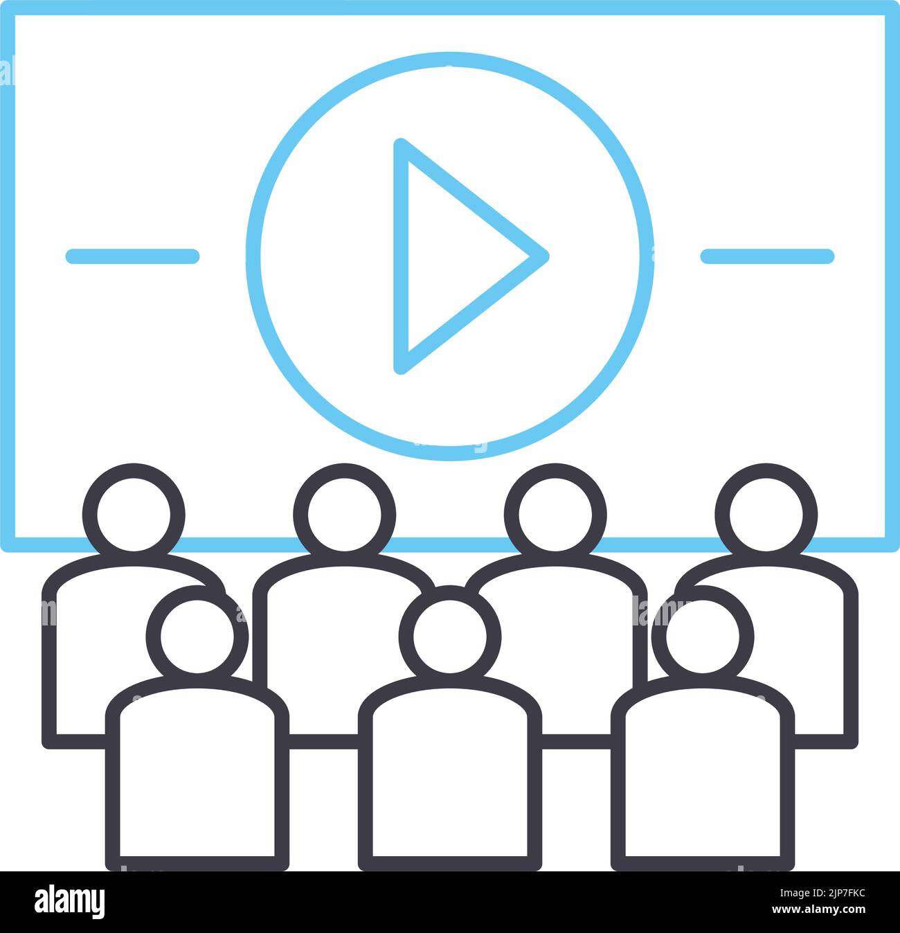 cinema hall line icon, outline symbol, vector illustration, concept ...