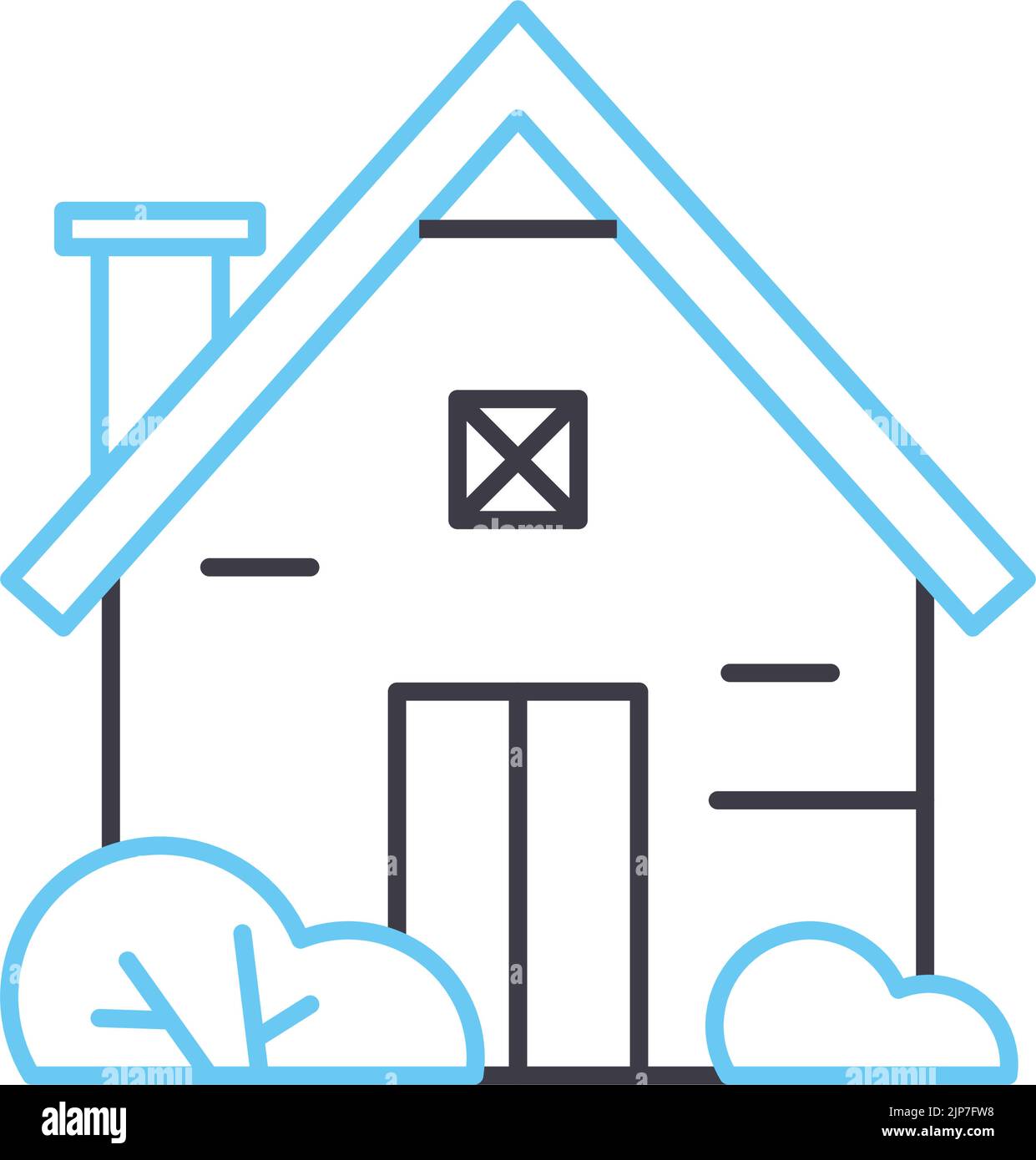 barn line icon, outline symbol, vector illustration, concept sign Stock ...