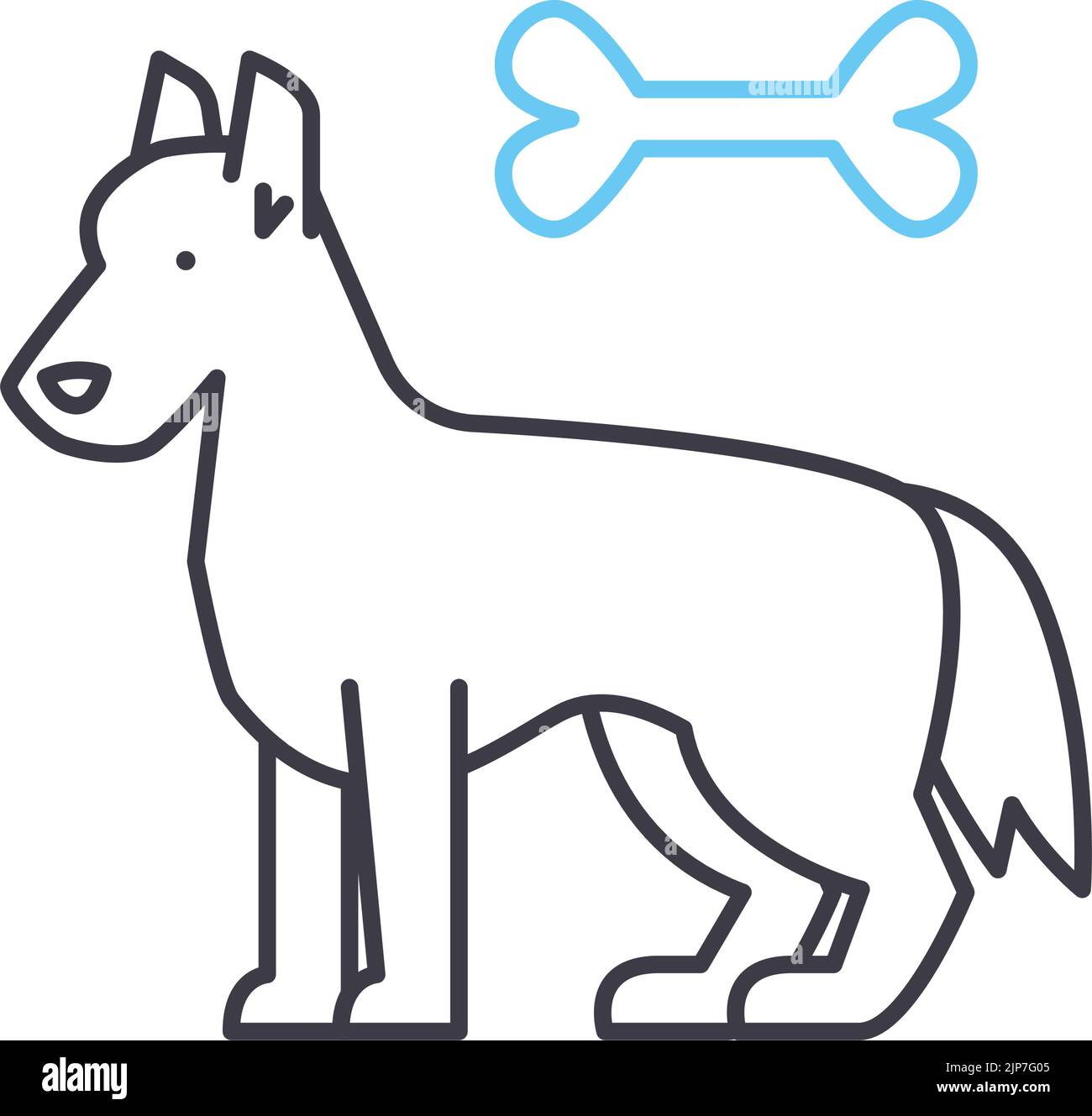 dog line icon, outline symbol, vector illustration, concept sign Stock ...