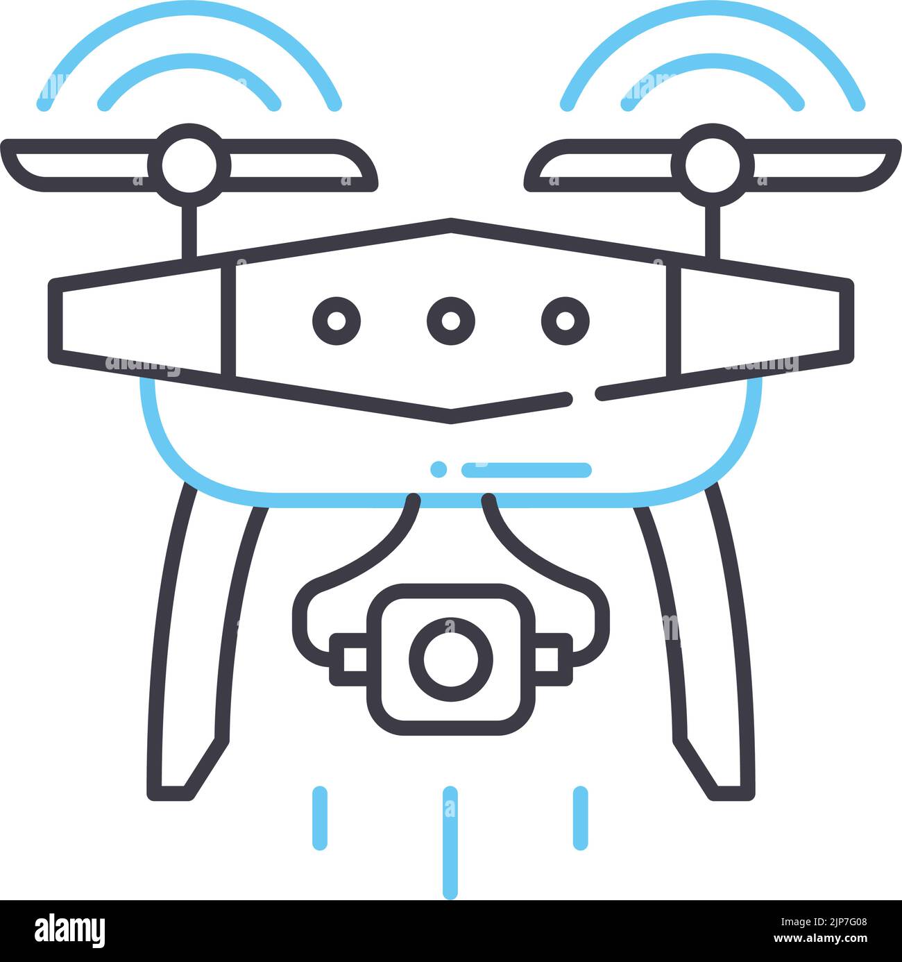 drone line icon, outline symbol, vector illustration, concept sign ...
