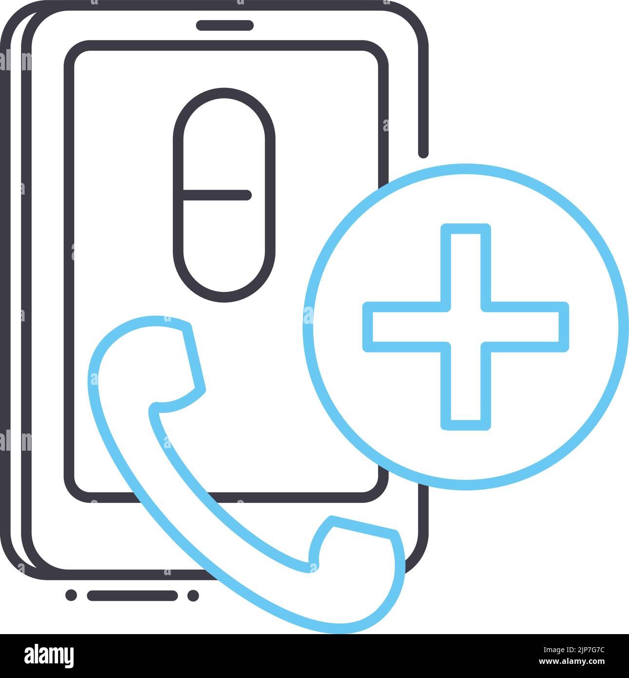 Call A Doctor Line Icon Outline Symbol Vector Illustration Concept
