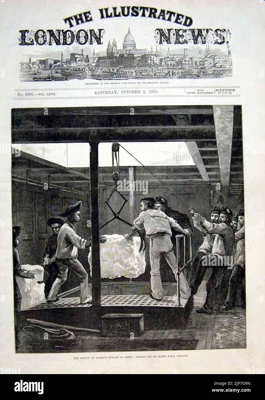The Prince of Wales's voyage to India - taking ice on board HMS Serapis ...