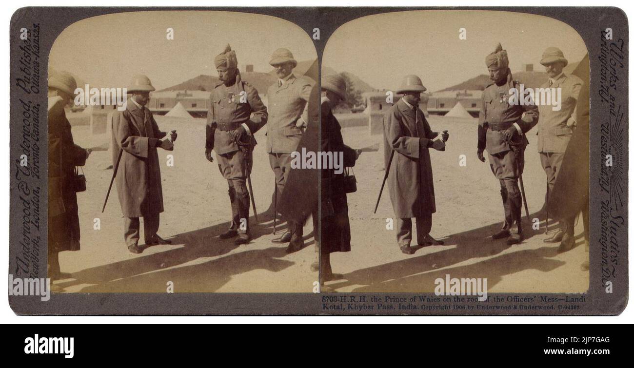 The Prince of Wales on the roof of the Officers' Mess Landi Kotal ...