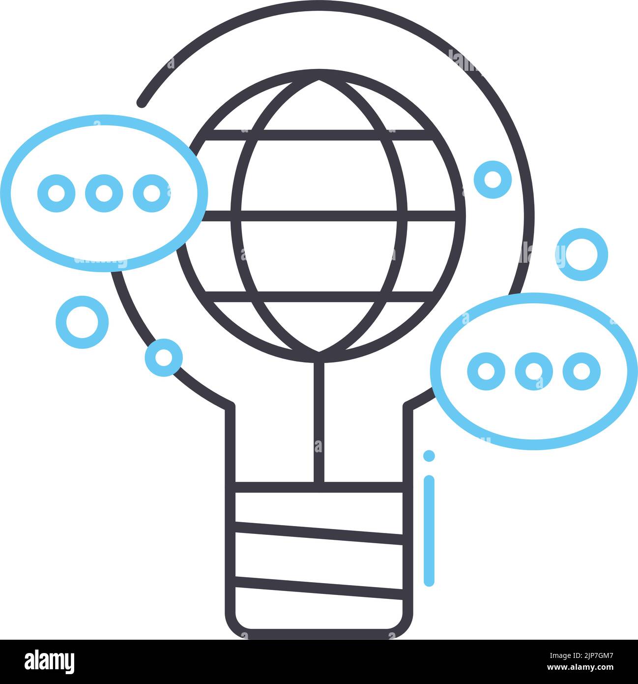 cooperation ideas line icon, outline symbol, vector illustration ...
