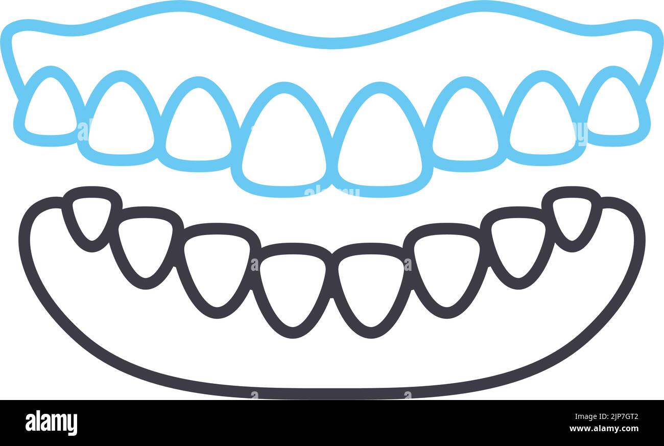 denture line icon, outline symbol, vector illustration, concept sign ...