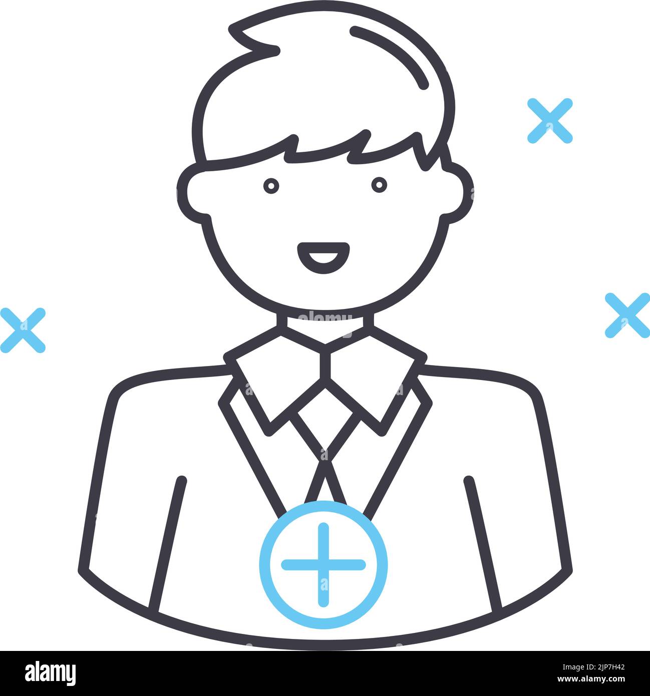 employee line icon, outline symbol, vector illustration, concept sign ... employee line icon, outline symbol, vector illustration, concept sign ...