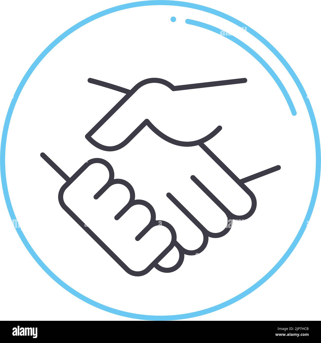 deal handshake line icon, outline symbol, vector illustration, concept ...