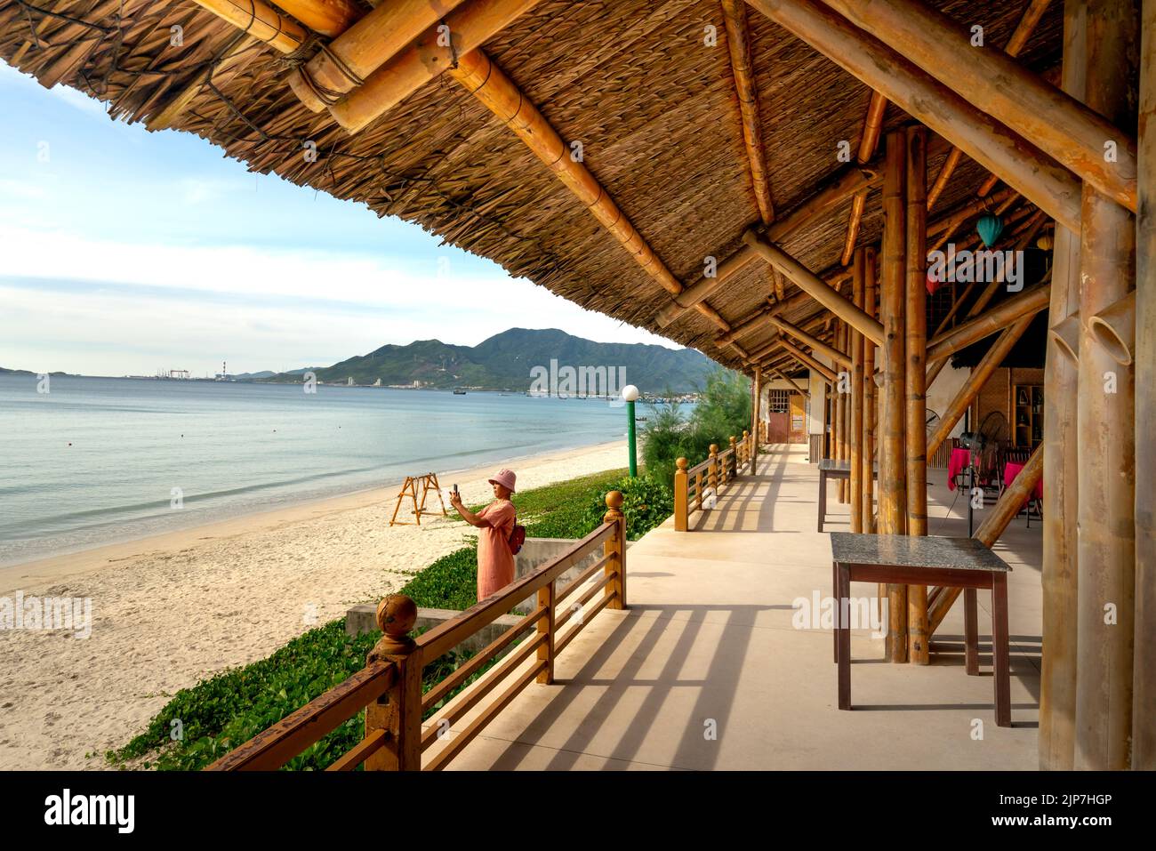The completely bamboo interior of the restaurant at the 4-star Pax Ana ...