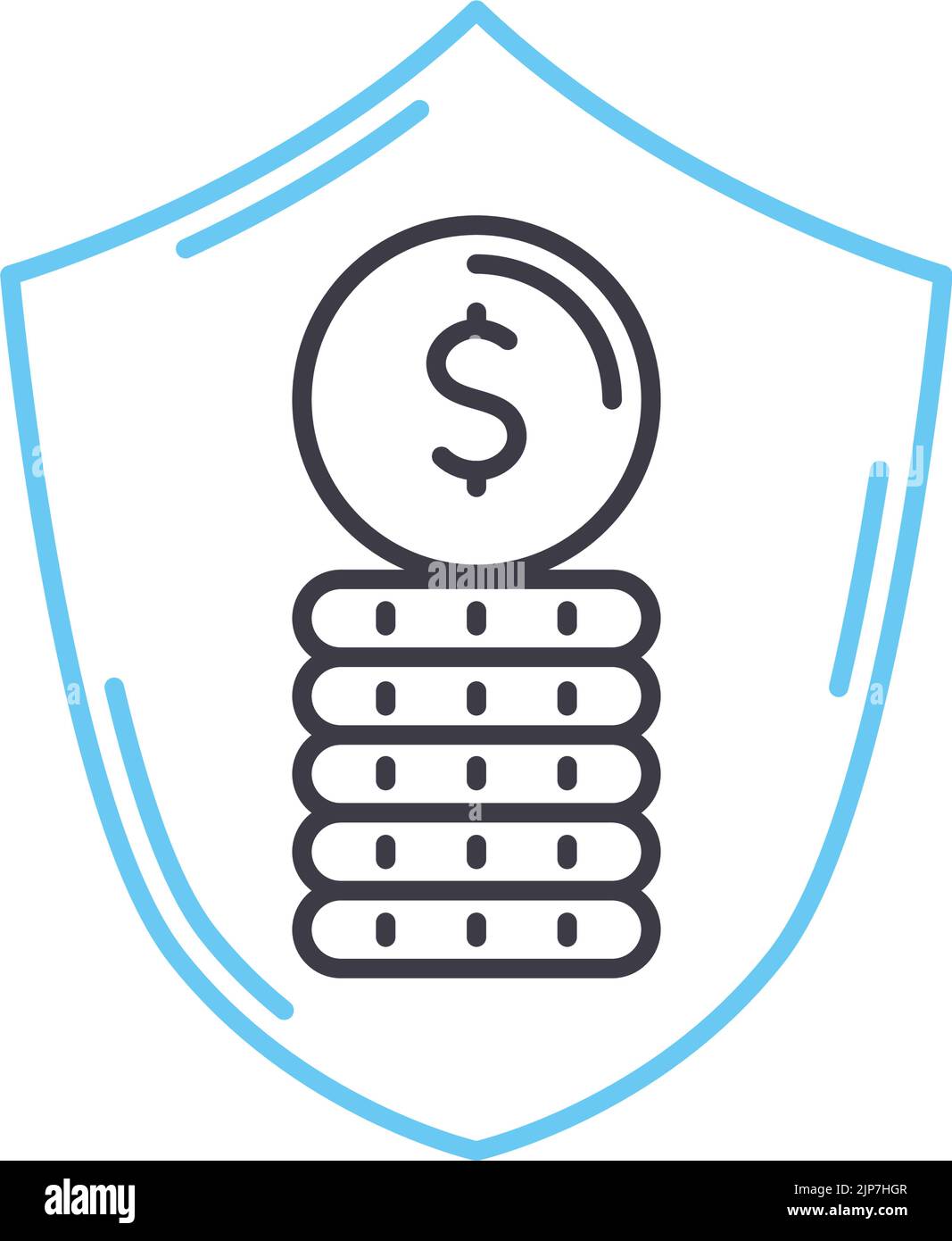 credit insurance line icon, outline symbol, vector illustration ...