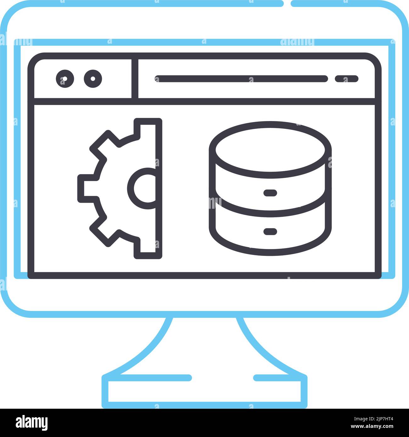 database software line icon, outline symbol, vector illustration ... database software line icon, outline symbol, vector illustration ...