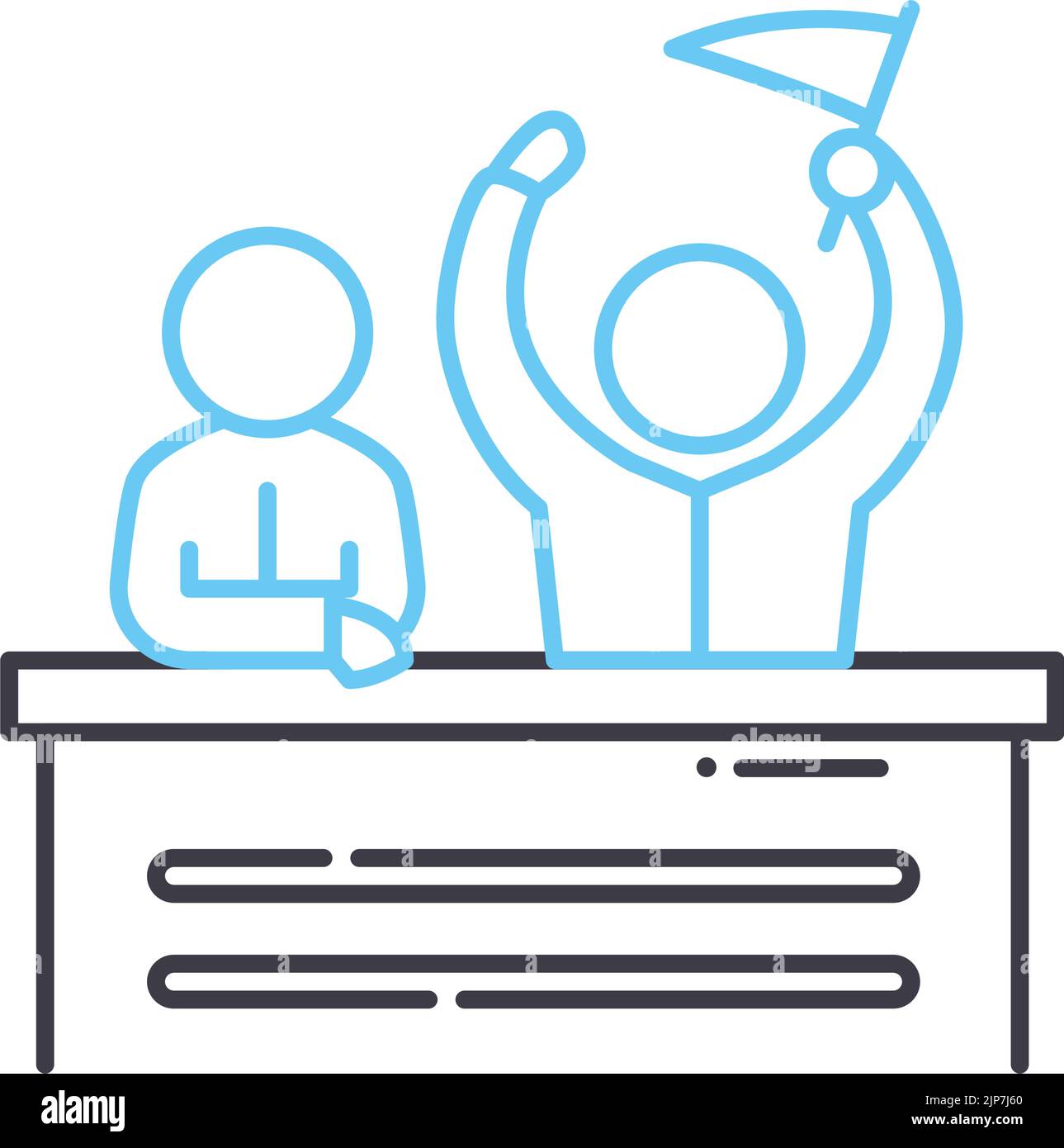 cheer line icon, outline symbol, vector illustration, concept sign ...